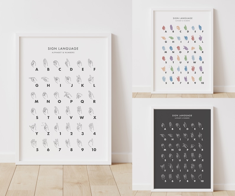 American Sign Language Poster, Printable ASL Alphabet Wall Art ...