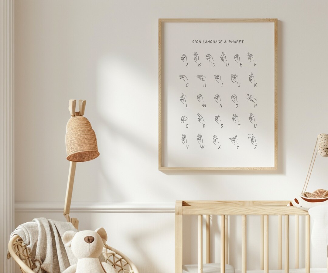 American Sign Language Poster, Printable ASL Alphabet Wall Art ...