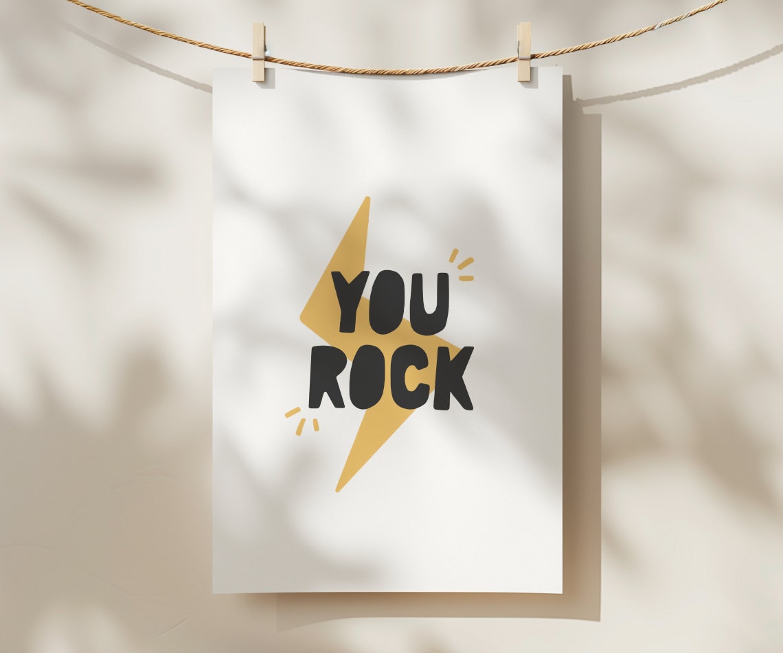 You ROCK Wall Art Prints , Printable Quote Wall Art, Nursery Wall Decor ...