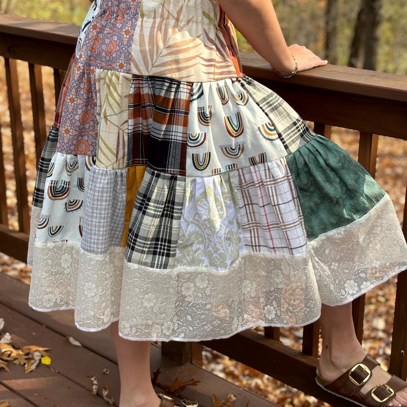 Long Patchwork Skirt - Etsy