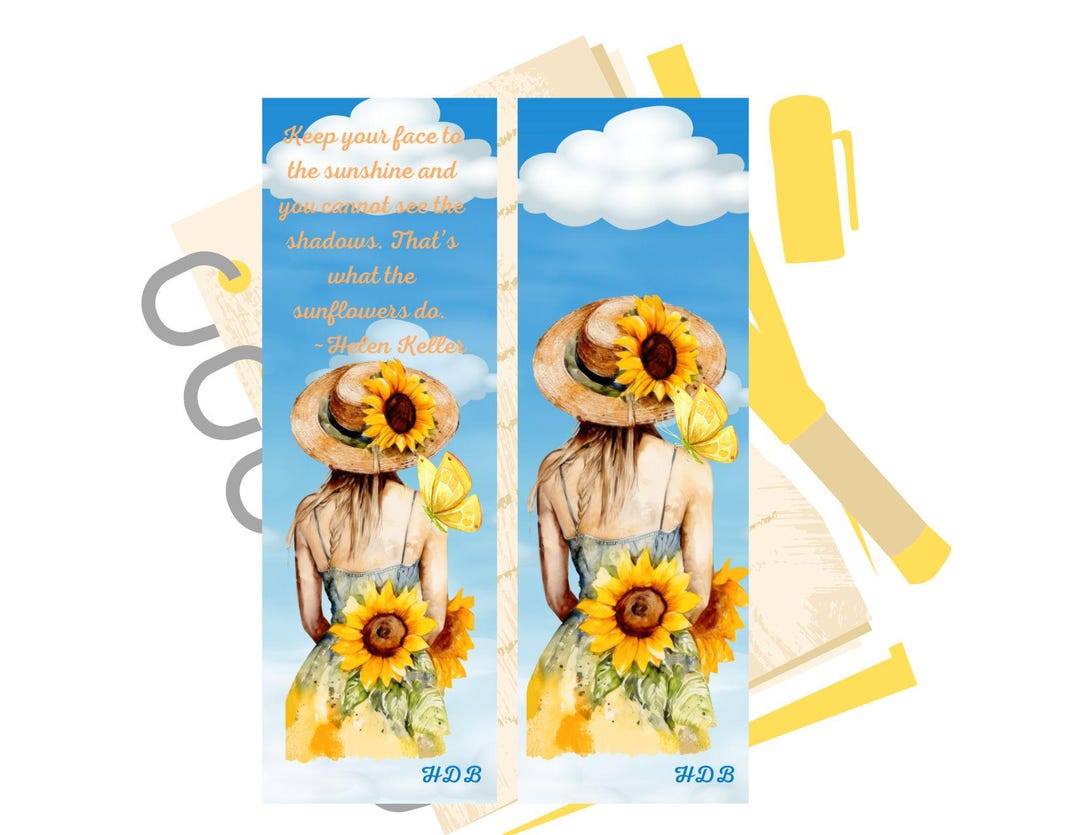 Sunflower and Wonder Bookmark - Etsy