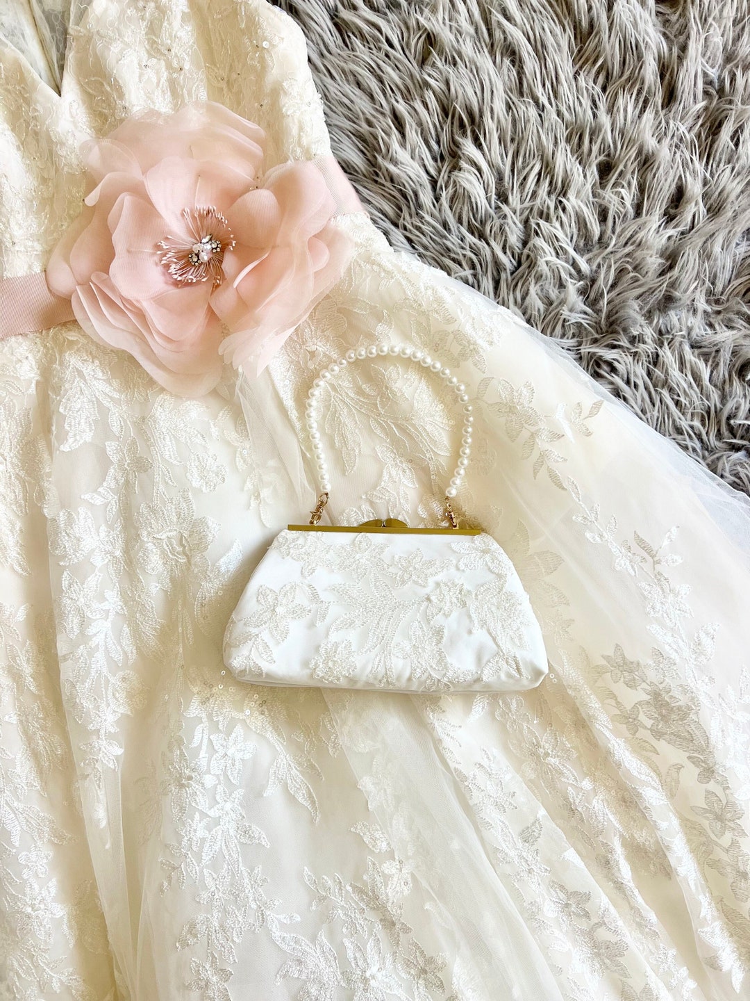 Custom Material Lace Clutch for Weddings Prom Gala, Photo Lining Clutch ...