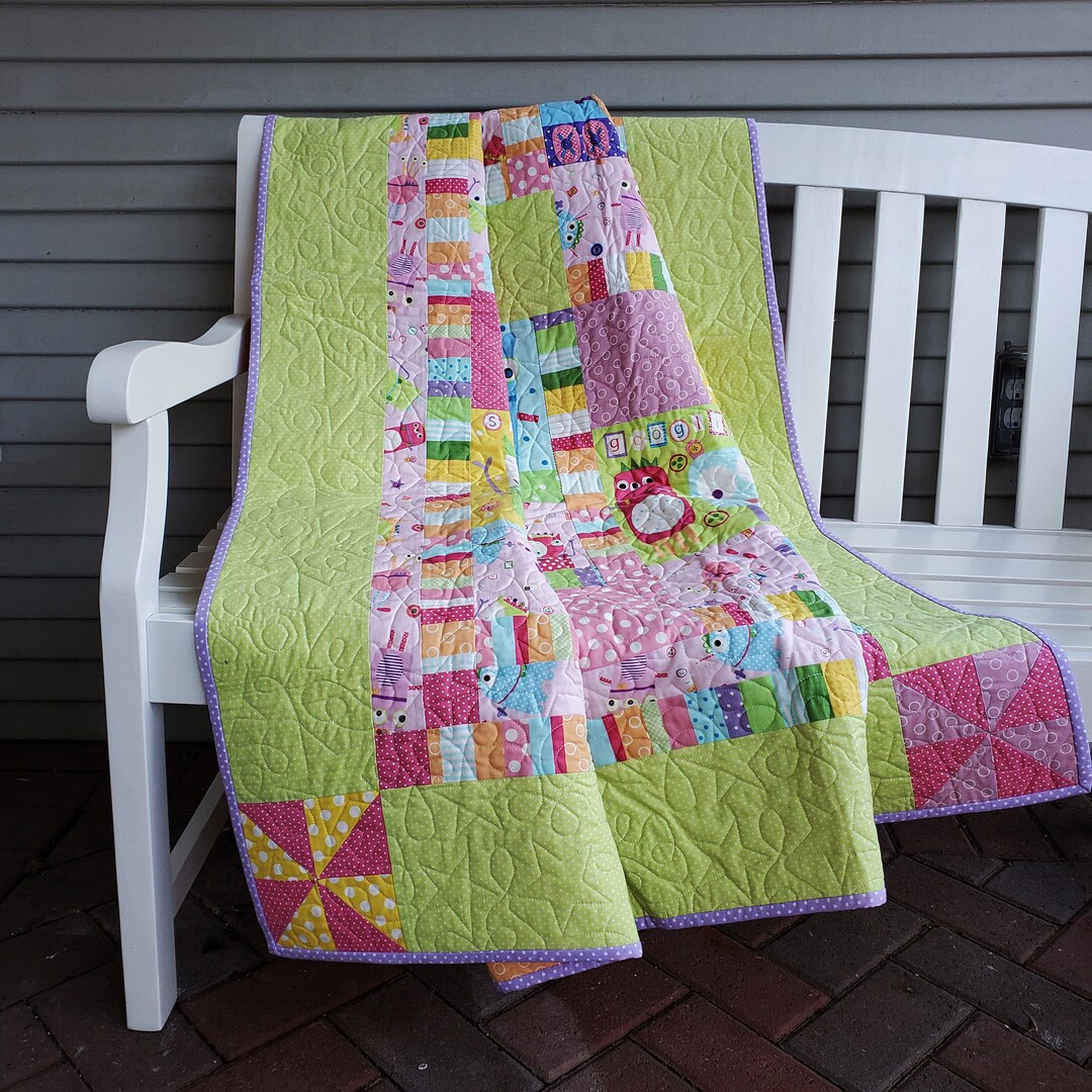 Goofy Monsters Patchwork Quilt - Etsy