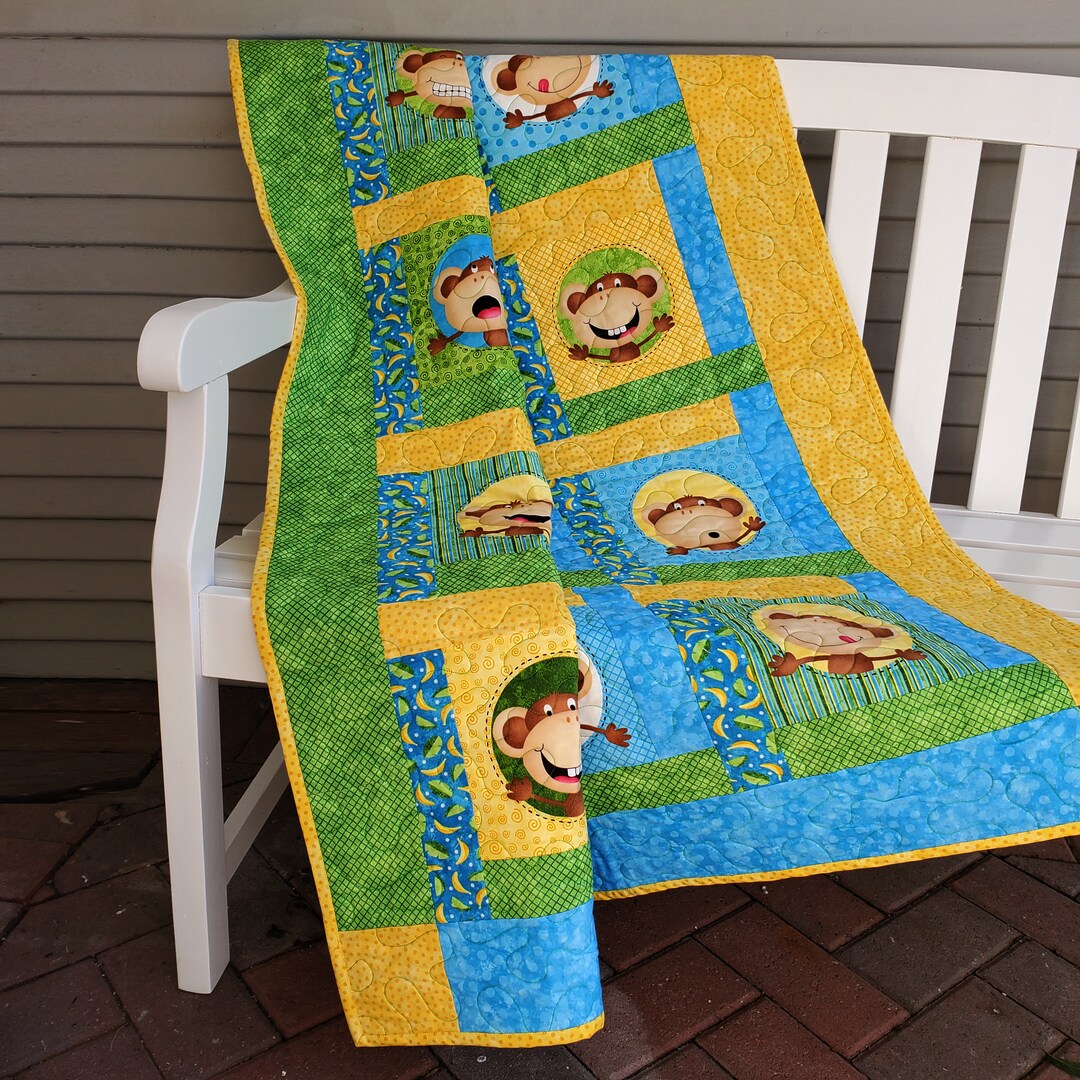 Monkeys Patchwork Quilt - Etsy