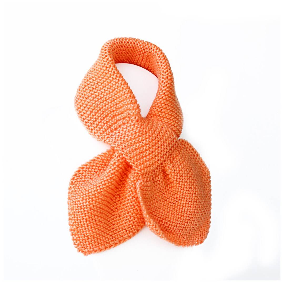 Kid's Hand Knit Orange Neck Scarf - Etsy