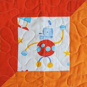 Robots and Rocket Ships Handmade Patchwork Kid's Quilt - Etsy