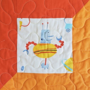 Robots and Rocket Ships Handmade Patchwork Kid's Quilt - Etsy