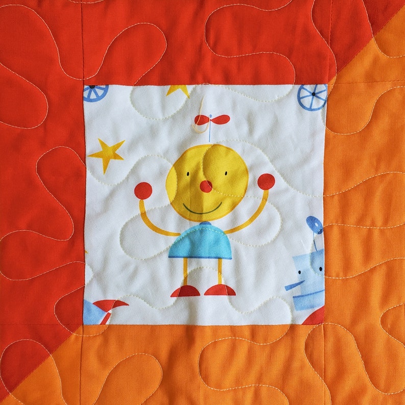 Robots and Rocket Ships Handmade Patchwork Kid's Quilt - Etsy
