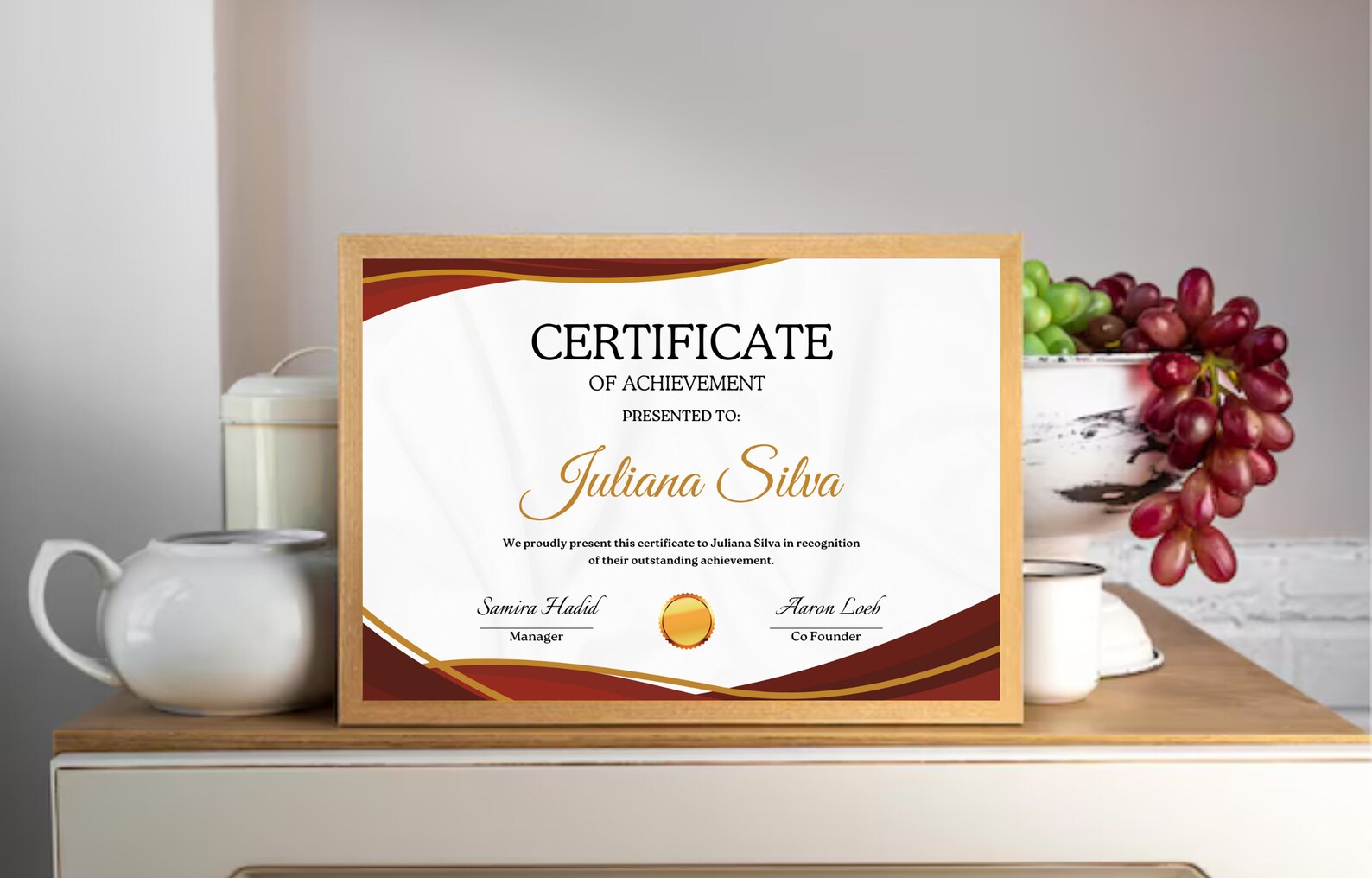 Printable Red Gold Certificate Template, Elegant Award Template ...