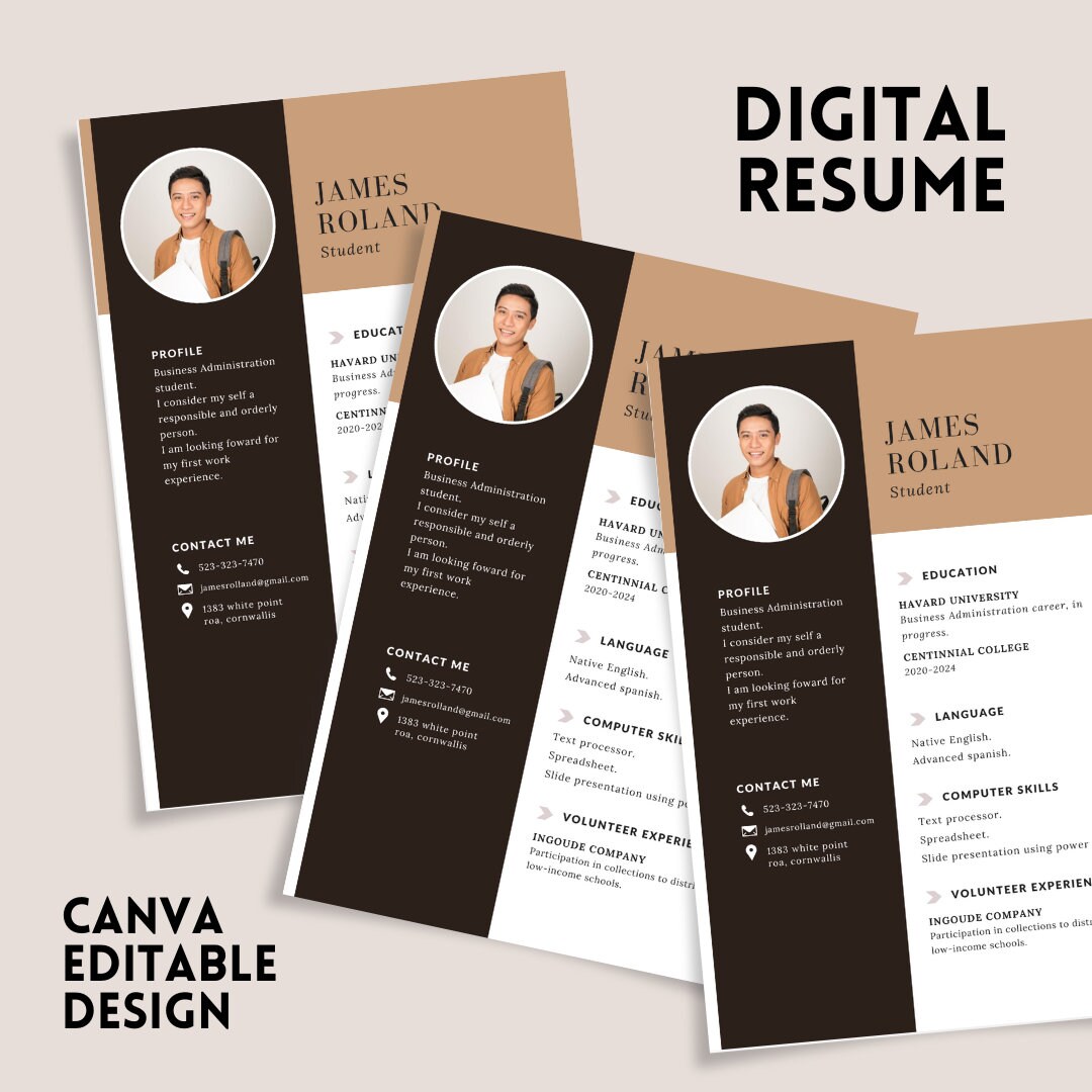 Student Resume Template, Professional CV Design, Modern Resume Layout ...