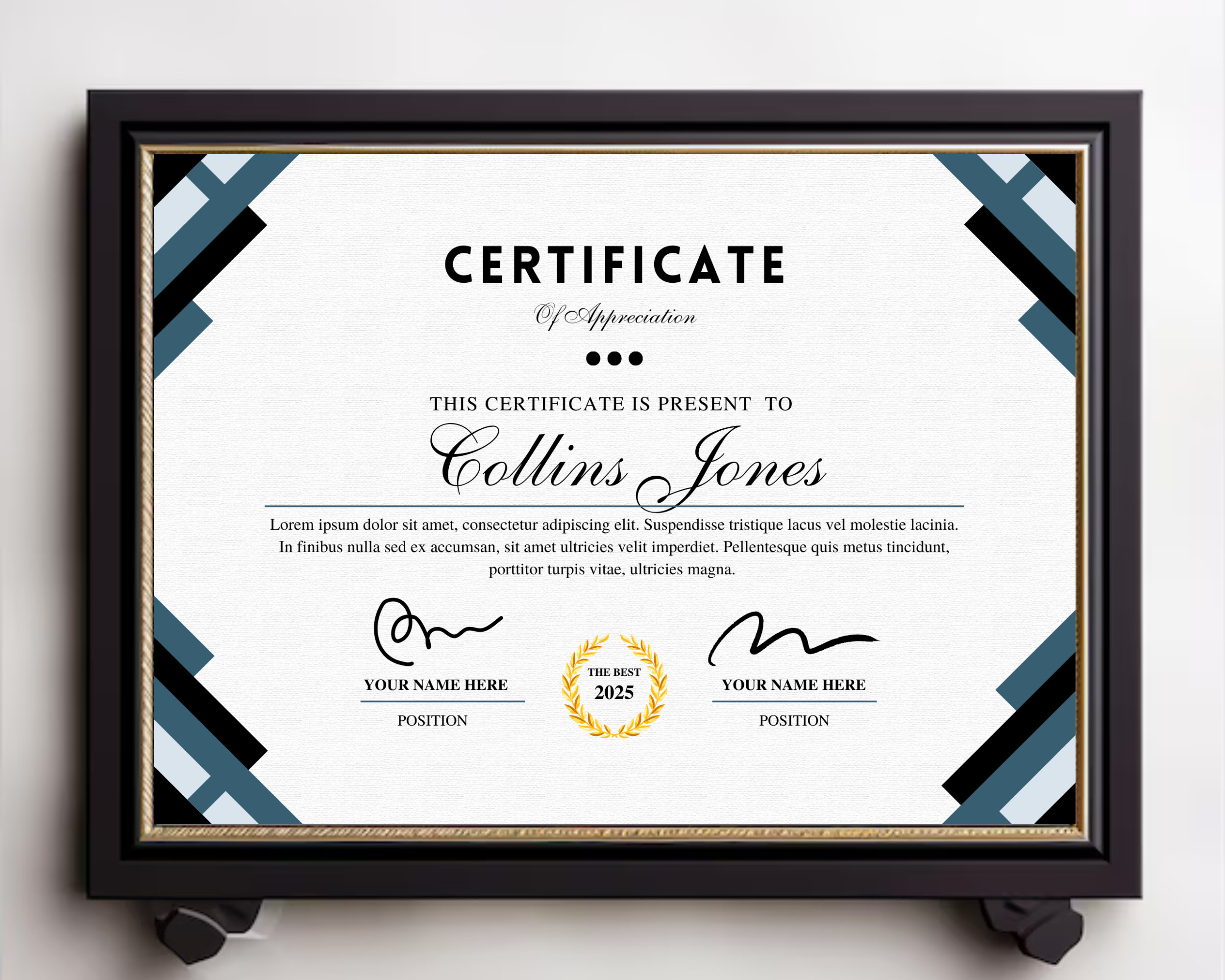 Blue Modern Minimalist Certificate of Appreciation, Elegant Recognition ...