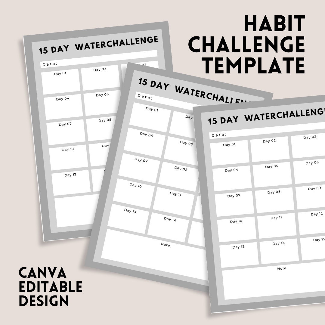 Minimalist 30 Days Challenge Planner, Undated Habit Tracker, Daily Goal ...