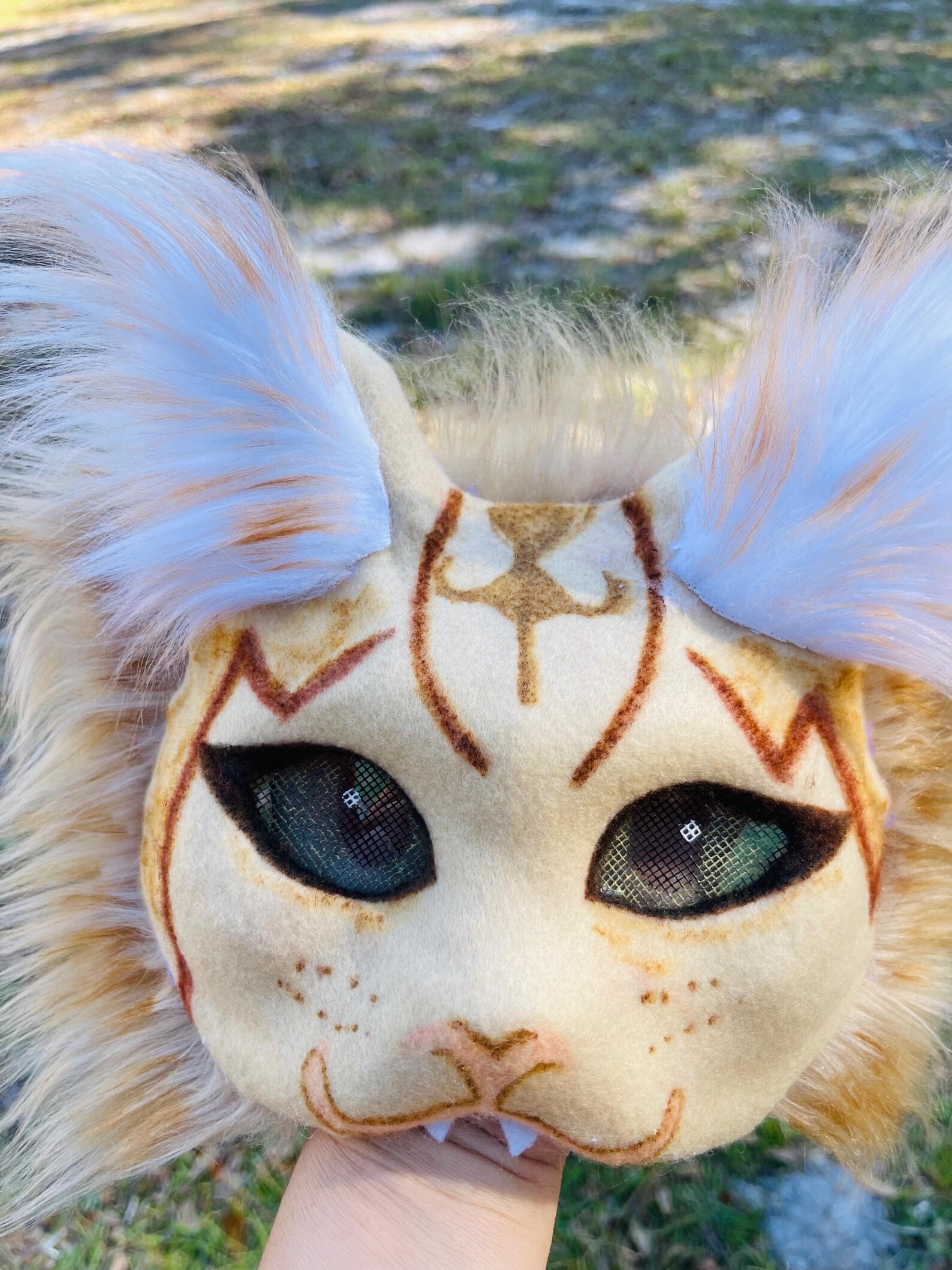 Rare CAT Therian Mask . Fluffy and Furry Masks Hand Painted. Unique ...