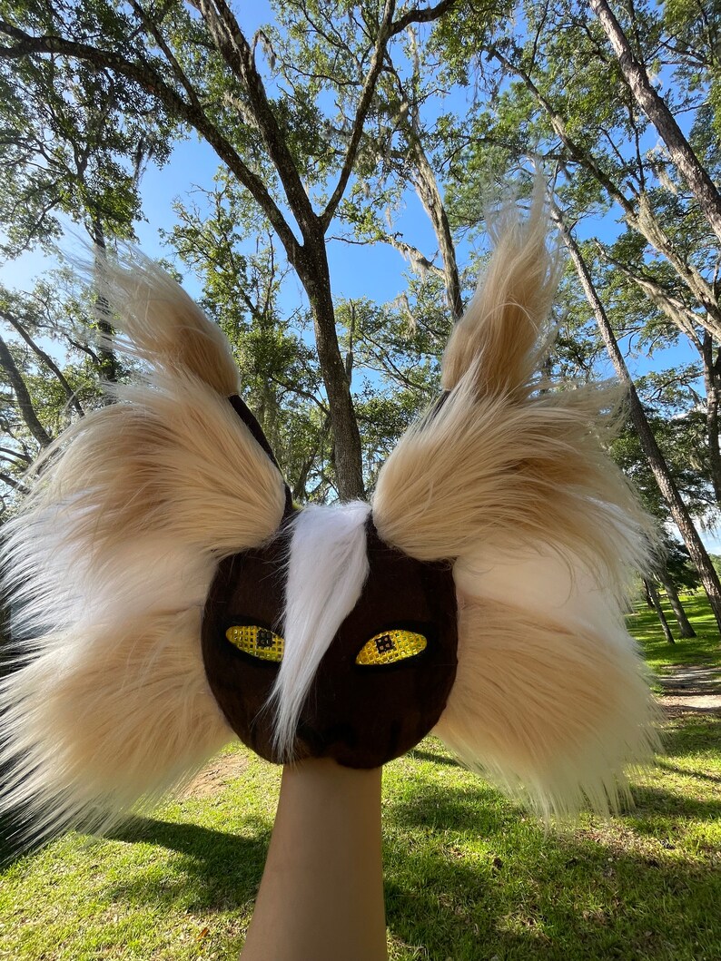 Rare Lynx Therian Mask . Fluffy and Furry Masks Hand Painted. Unique ...