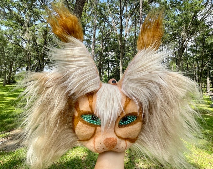 Rare Lynx Therian Mask . Fluffy and Furry Masks Hand Painted. Unique ...