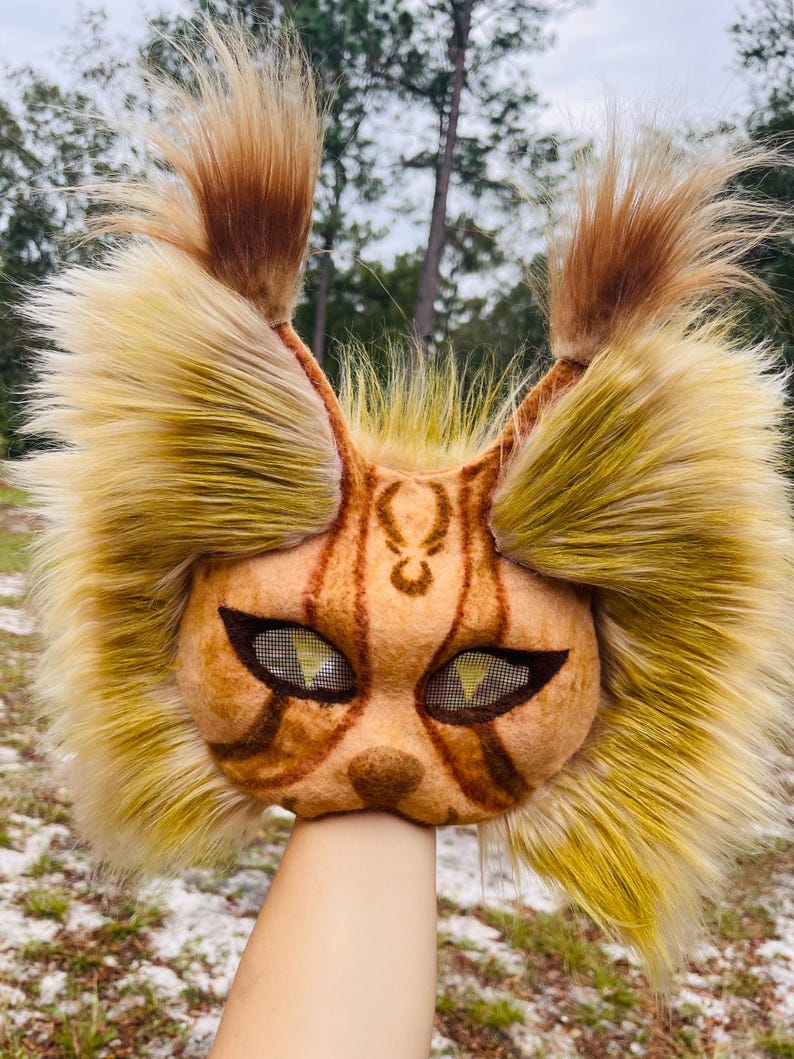 Rare Lynx Therian Mask . Fluffy and Furry Masks Hand Painted. Unique ...