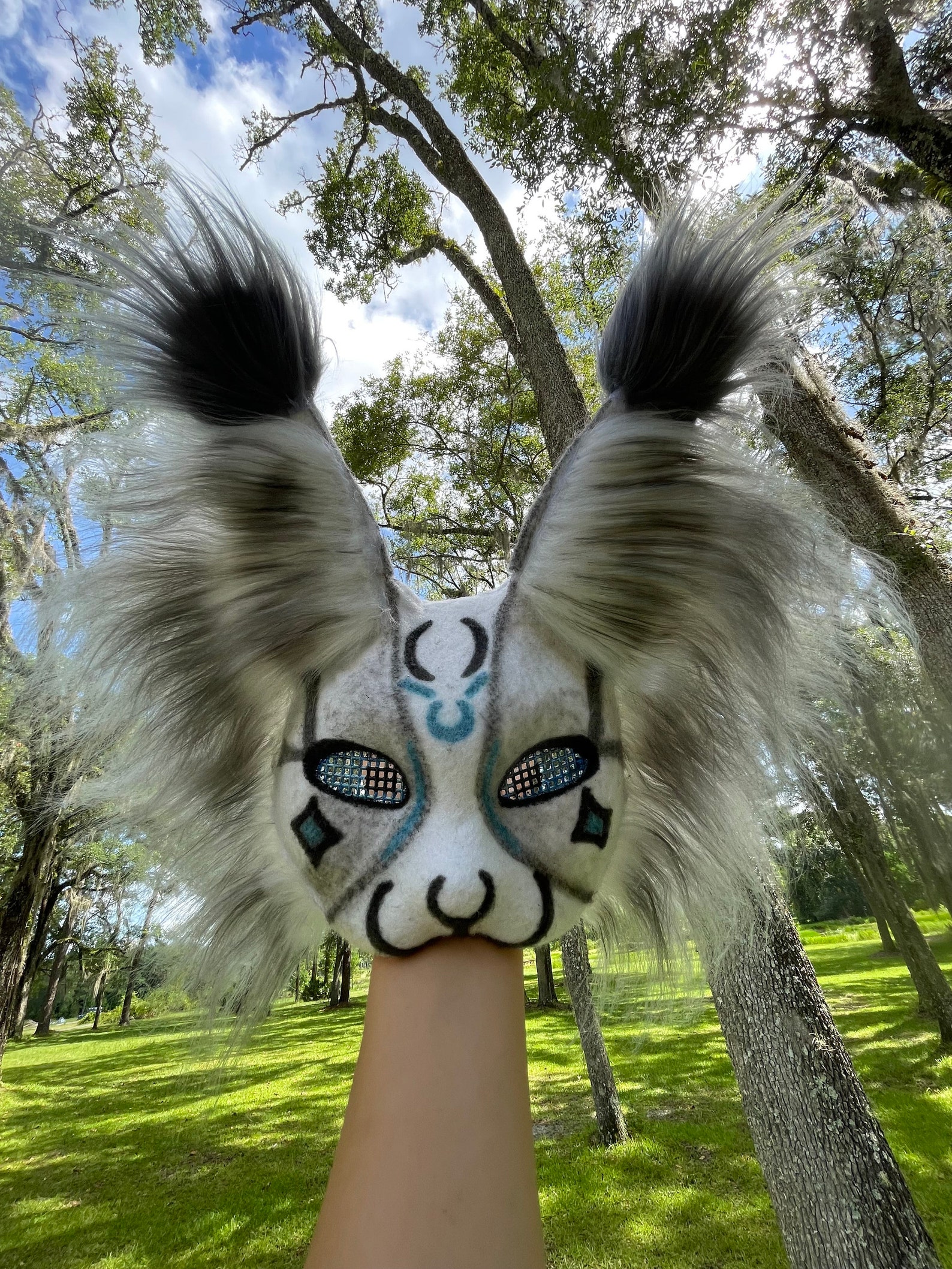 Rare Lynx Therian Mask . Fluffy and Furry Masks Hand Painted. Unique ...