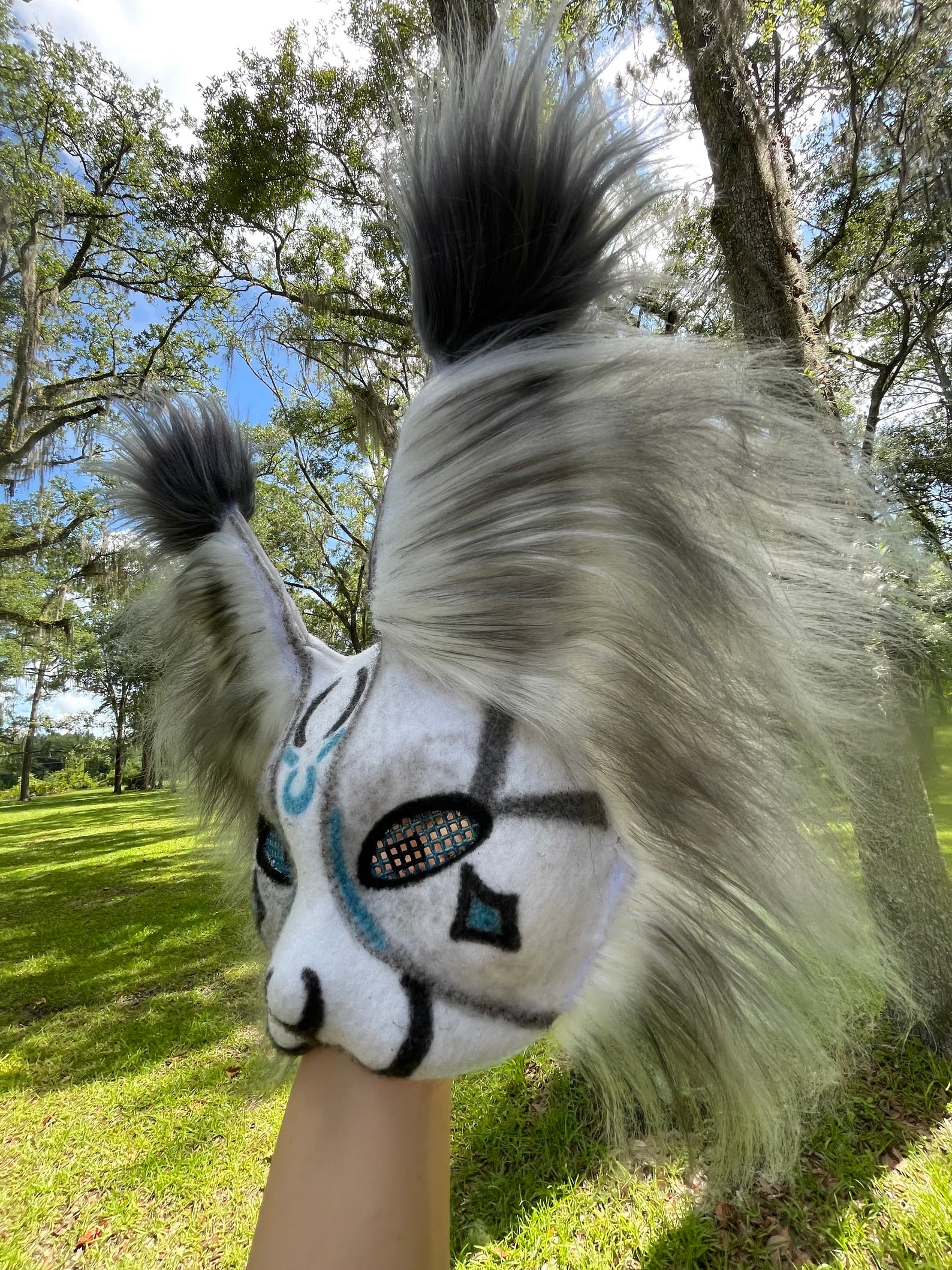 Rare Lynx Therian Mask . Fluffy and Furry Masks Hand Painted. Unique ...