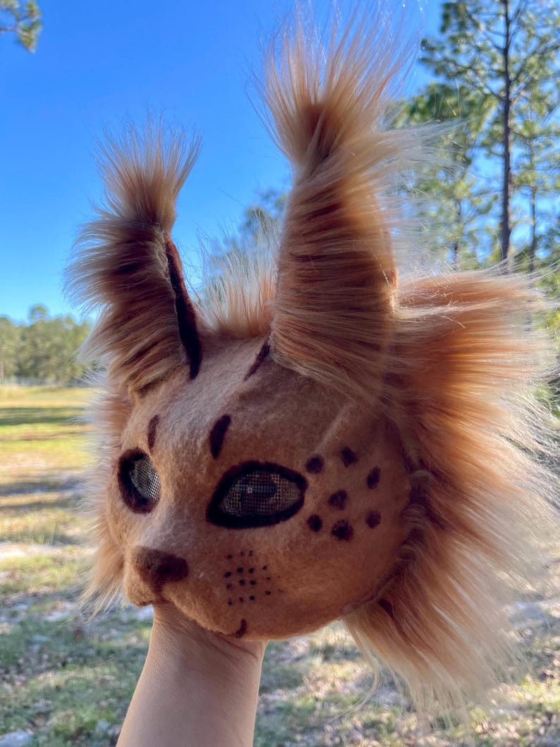 Rare CAT Therian Mask . Fluffy and Furry Masks Hand Painted. Unique ...