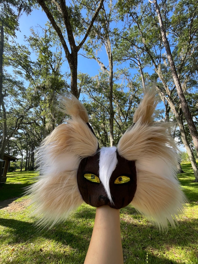 Rare Lynx Therian Mask . Fluffy and Furry Masks Hand Painted. Unique ...