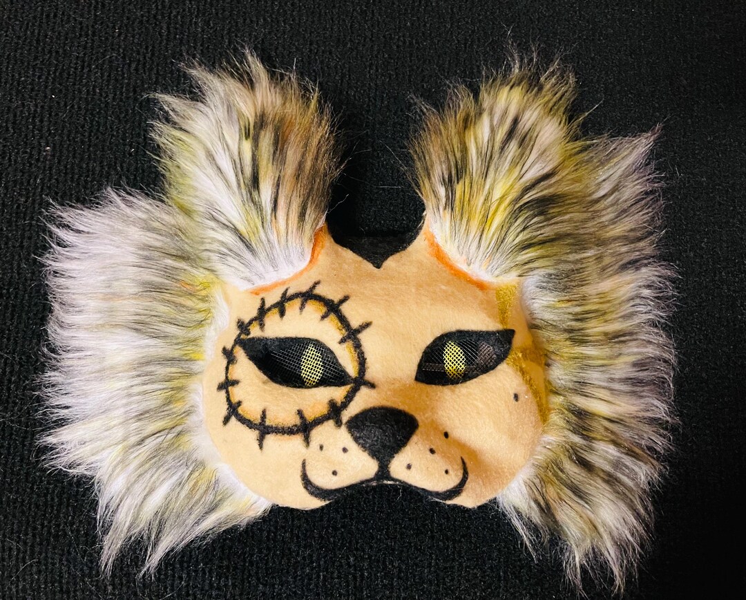 Rare CAT Therian Mask . Fluffy and Furry Masks Hand Painted. Unique ...