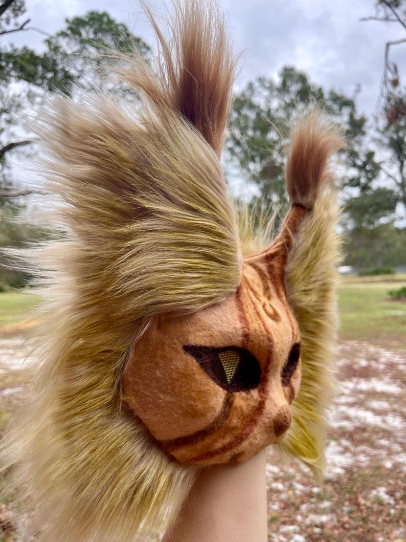 Rare Lynx Therian Mask . Fluffy and Furry Masks Hand Painted. Unique ...