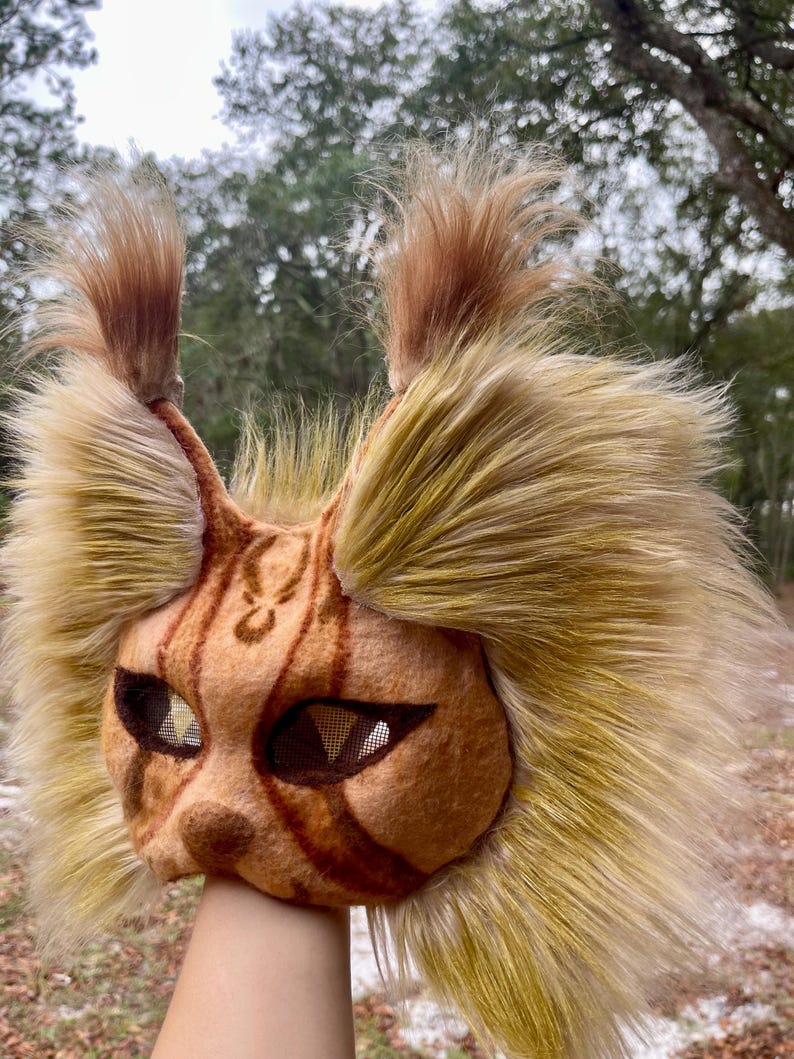 Rare Lynx Therian Mask . Fluffy and Furry Masks Hand Painted. Unique ...