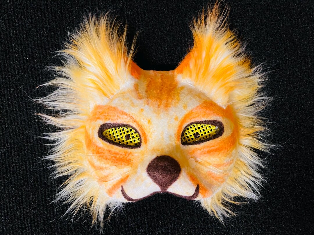 Rare CAT Therian Mask . Fluffy and Furry Masks Hand Painted. Unique ...