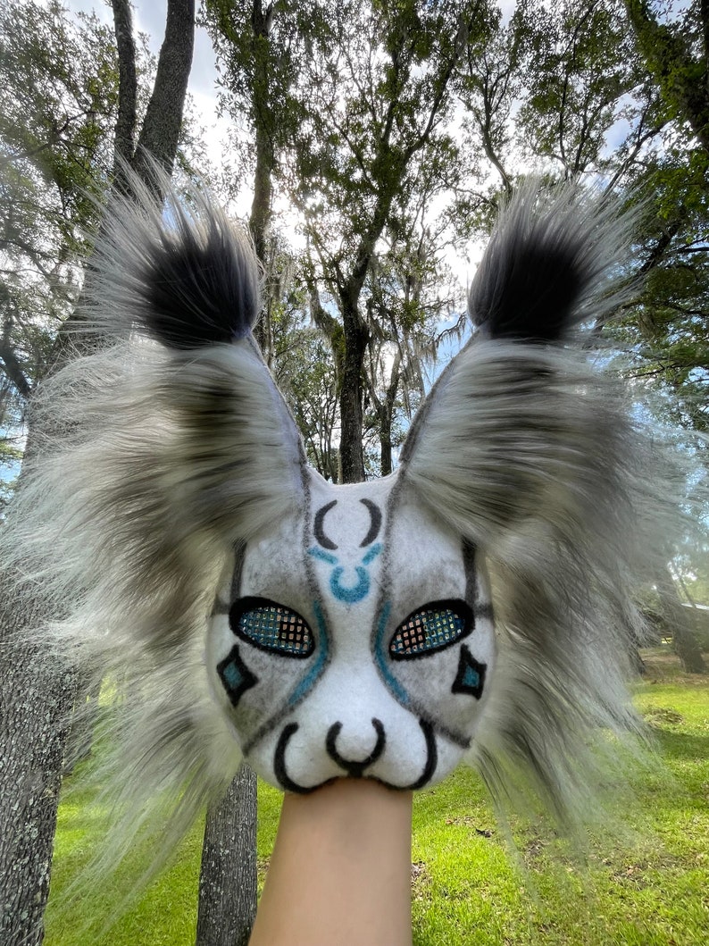 Rare Lynx Therian Mask . Fluffy and Furry Masks Hand Painted. Unique ...