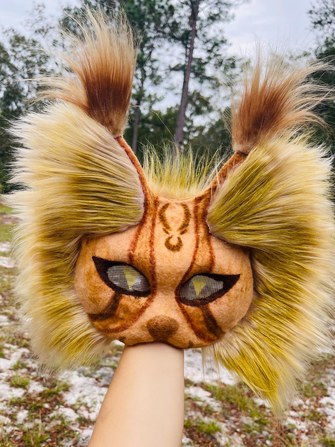 Rare Lynx Therian Mask . Fluffy and Furry Masks Hand Painted. Unique ...