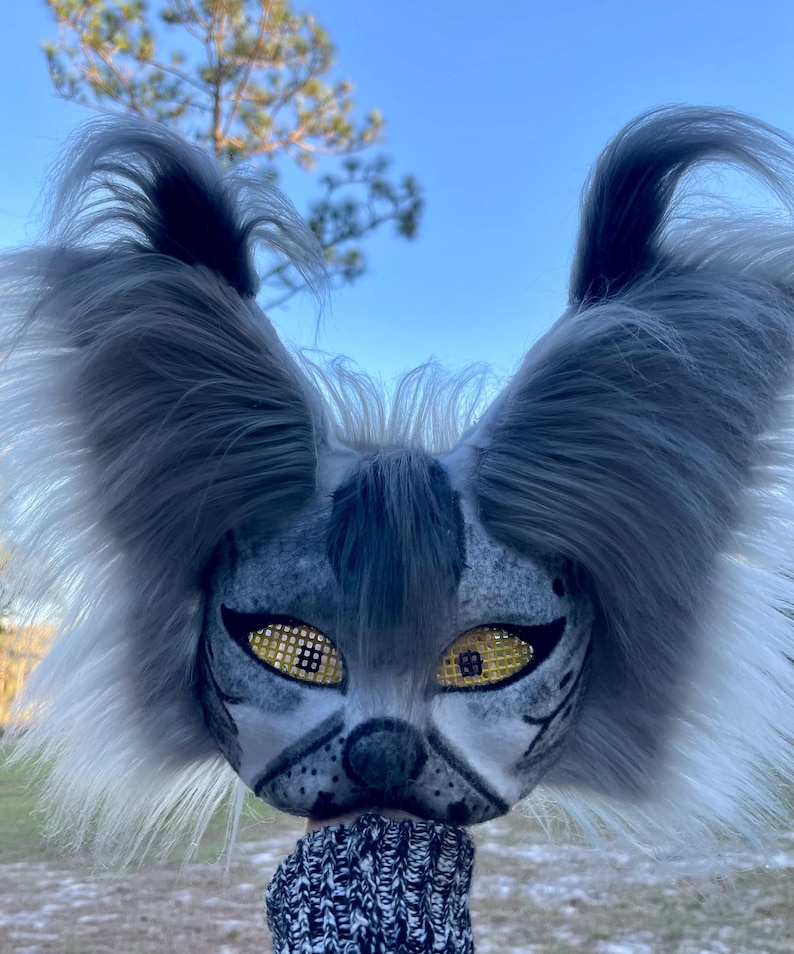 Rare Lynx Therian Mask . Fluffy and Furry Masks Hand Painted. Unique ...