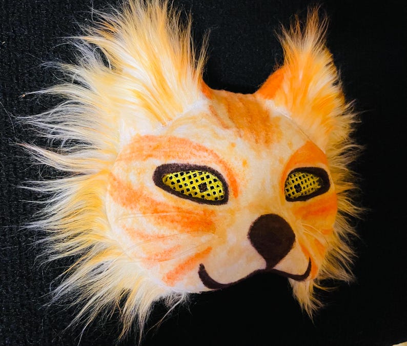Rare CAT Therian Mask . Fluffy and Furry Masks Hand Painted. Unique ...
