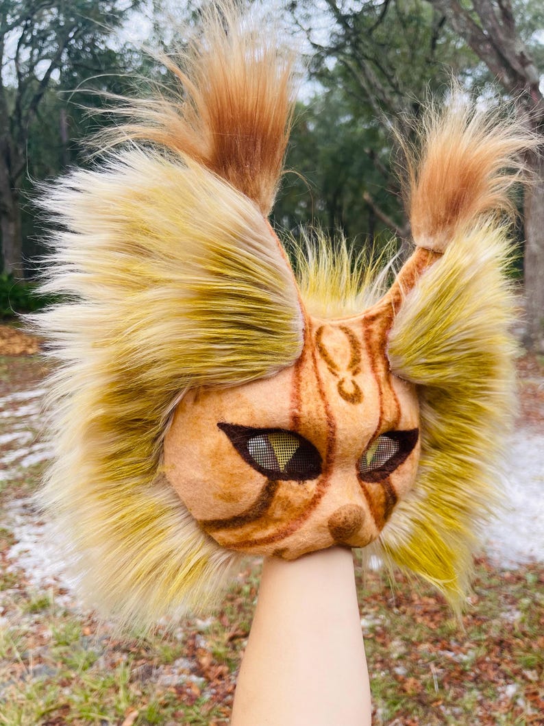 Rare Lynx Therian Mask . Fluffy and Furry Masks Hand Painted. Unique ...