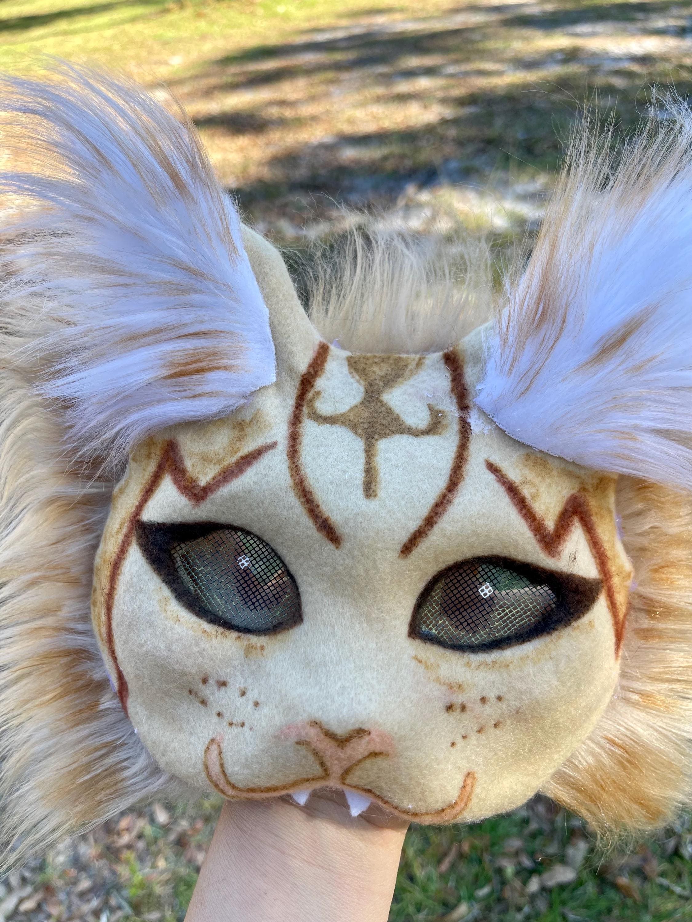 Rare CAT Therian Mask . Fluffy and Furry Masks Hand Painted. Unique ...
