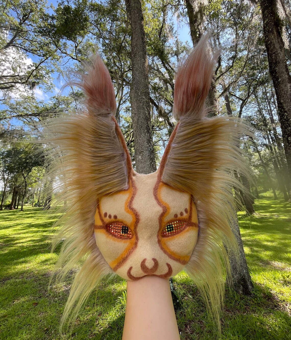 Rare Lynx Therian Mask . Fluffy and Furry Masks Hand Painted. Unique ...