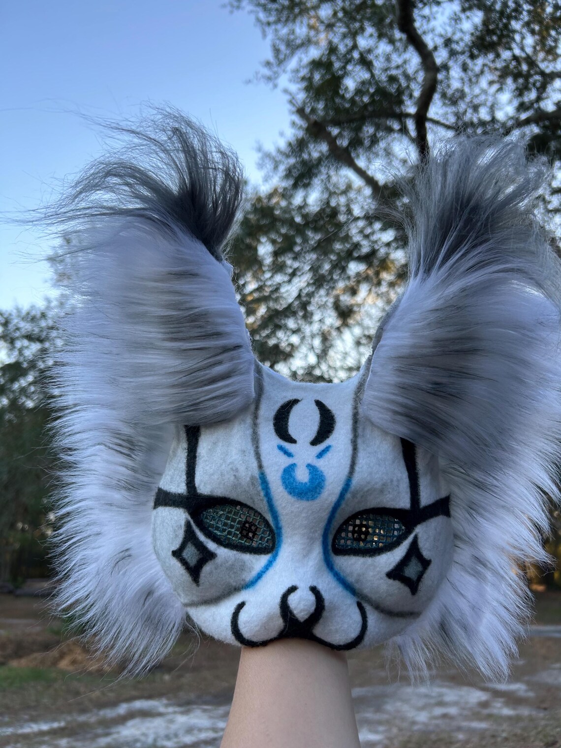 Rare Lynx Therian Mask . Fluffy and Furry Masks Hand Painted. Unique ...