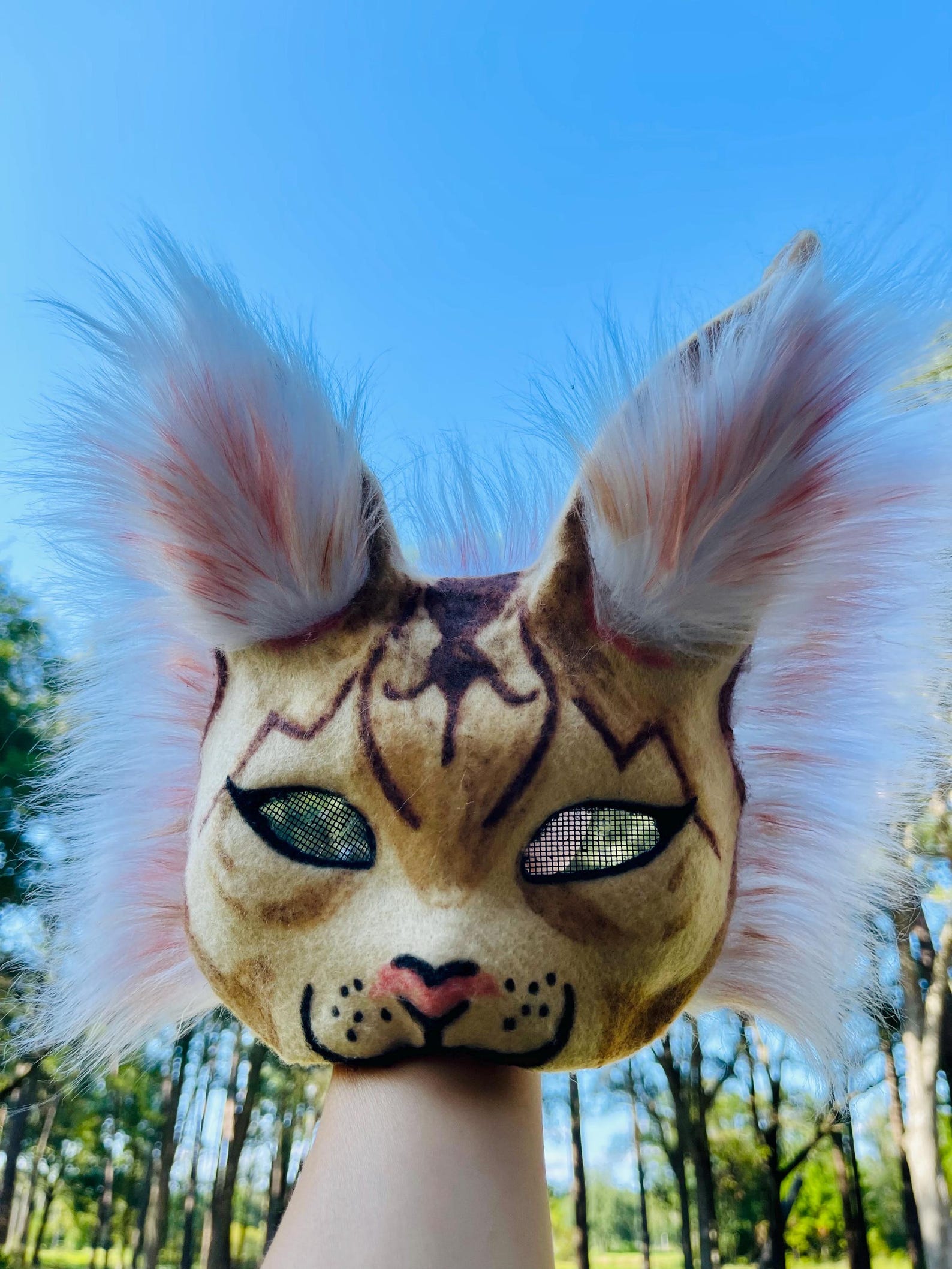 Rare CAT Therian Mask . Fluffy and Furry Masks Hand Painted. Unique ...