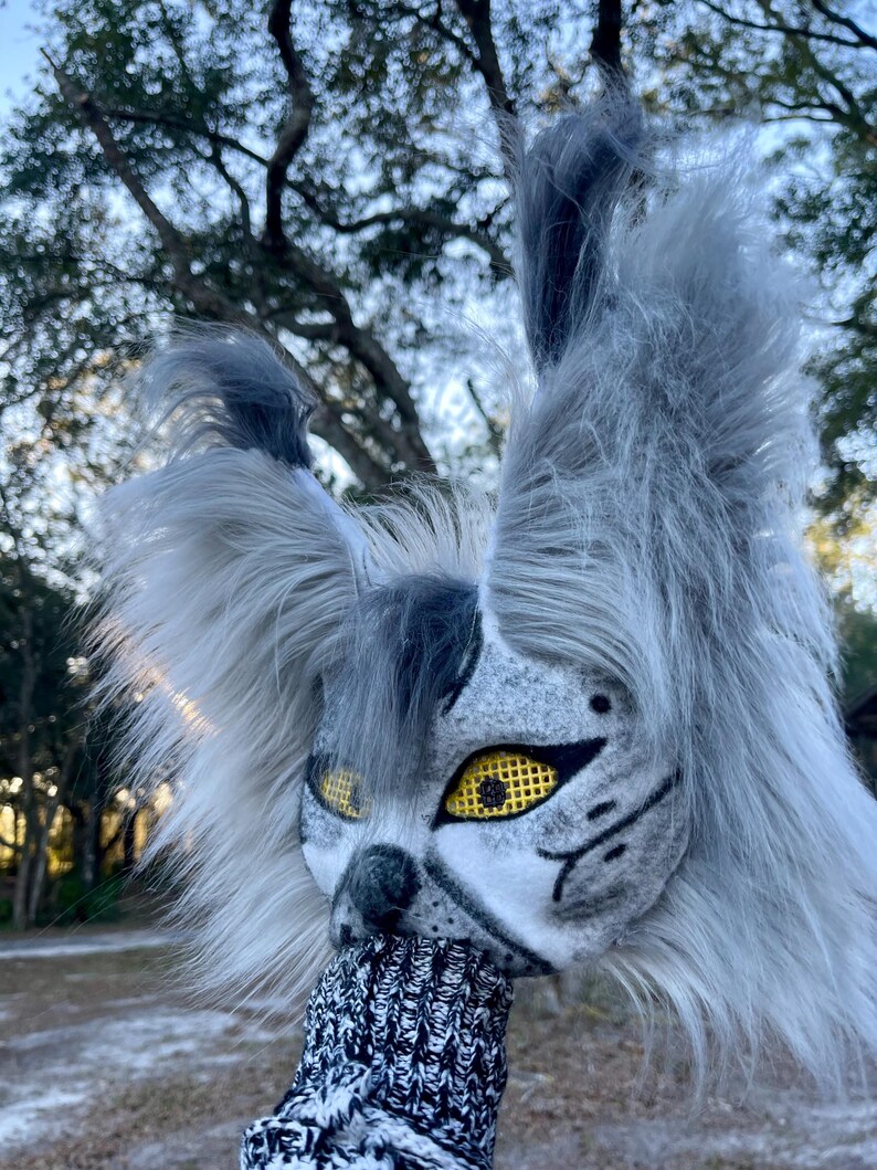 Rare Lynx Therian Mask . Fluffy and Furry Masks Hand Painted. Unique ...