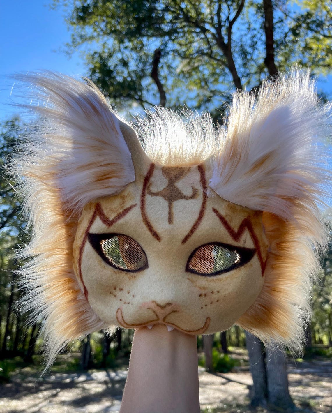 Rare CAT Therian Mask . Fluffy and Furry Masks Hand Painted. Unique ...