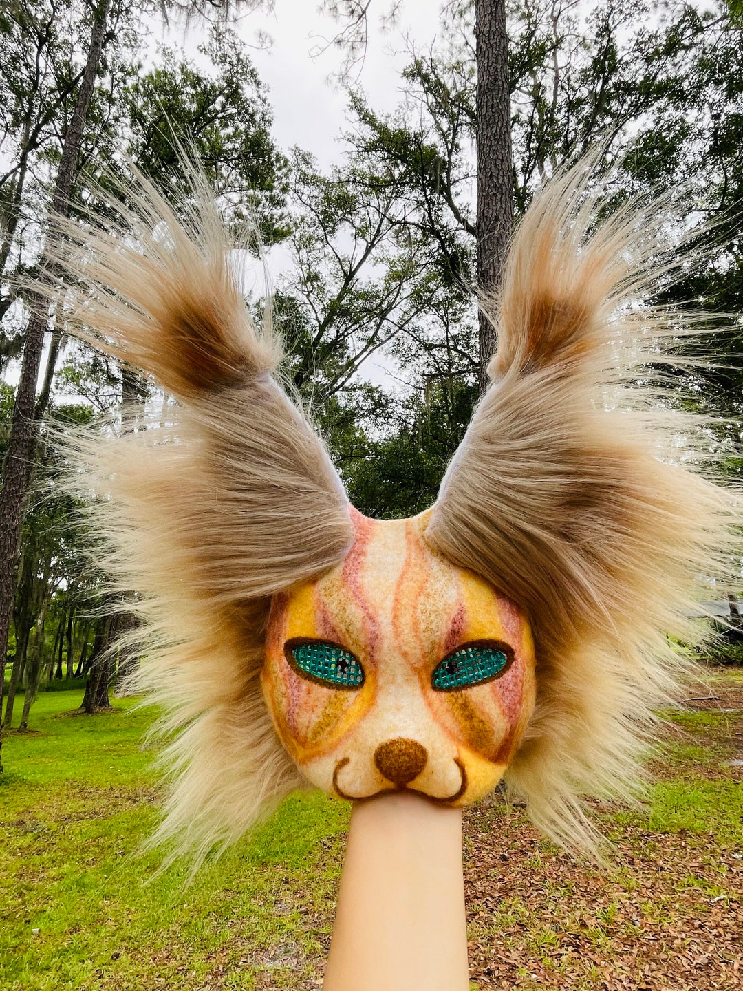 Rare Lynx Therian Mask . Fluffy and Furry Masks Hand Painted. Unique ...