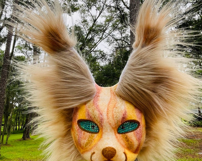 Rare Lynx Therian Mask . Fluffy and Furry Masks Hand Painted. Unique ...