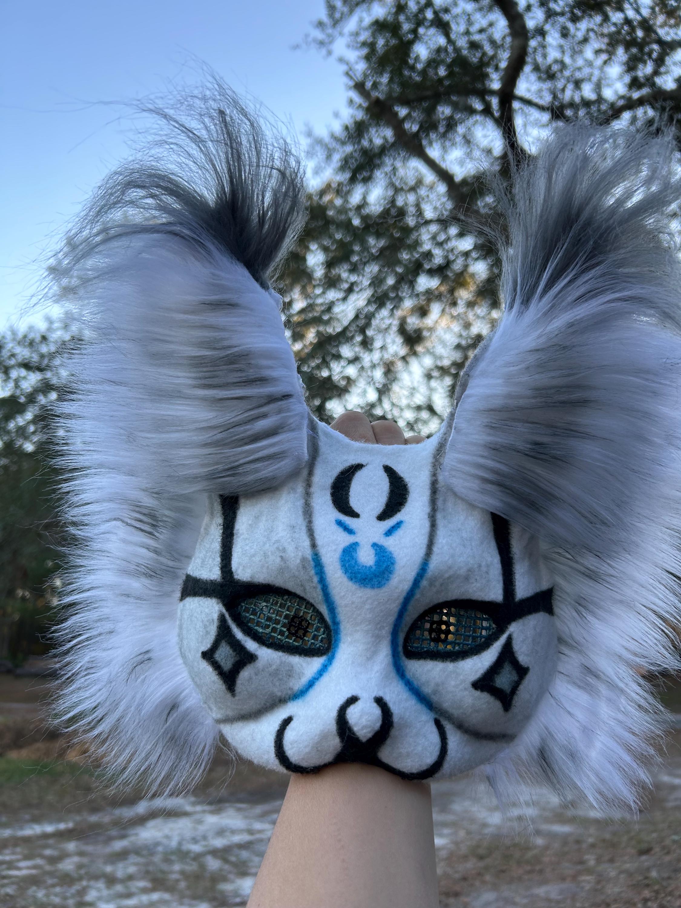 Rare Lynx Therian Mask . Fluffy and Furry Masks Hand Painted. Unique ...