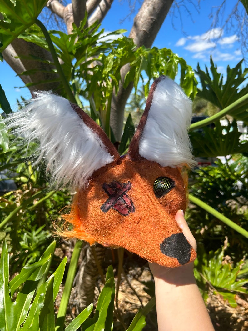 Orange Fox Therian Mask With Scar. Furry Masks, Animal Masks. Unique ...