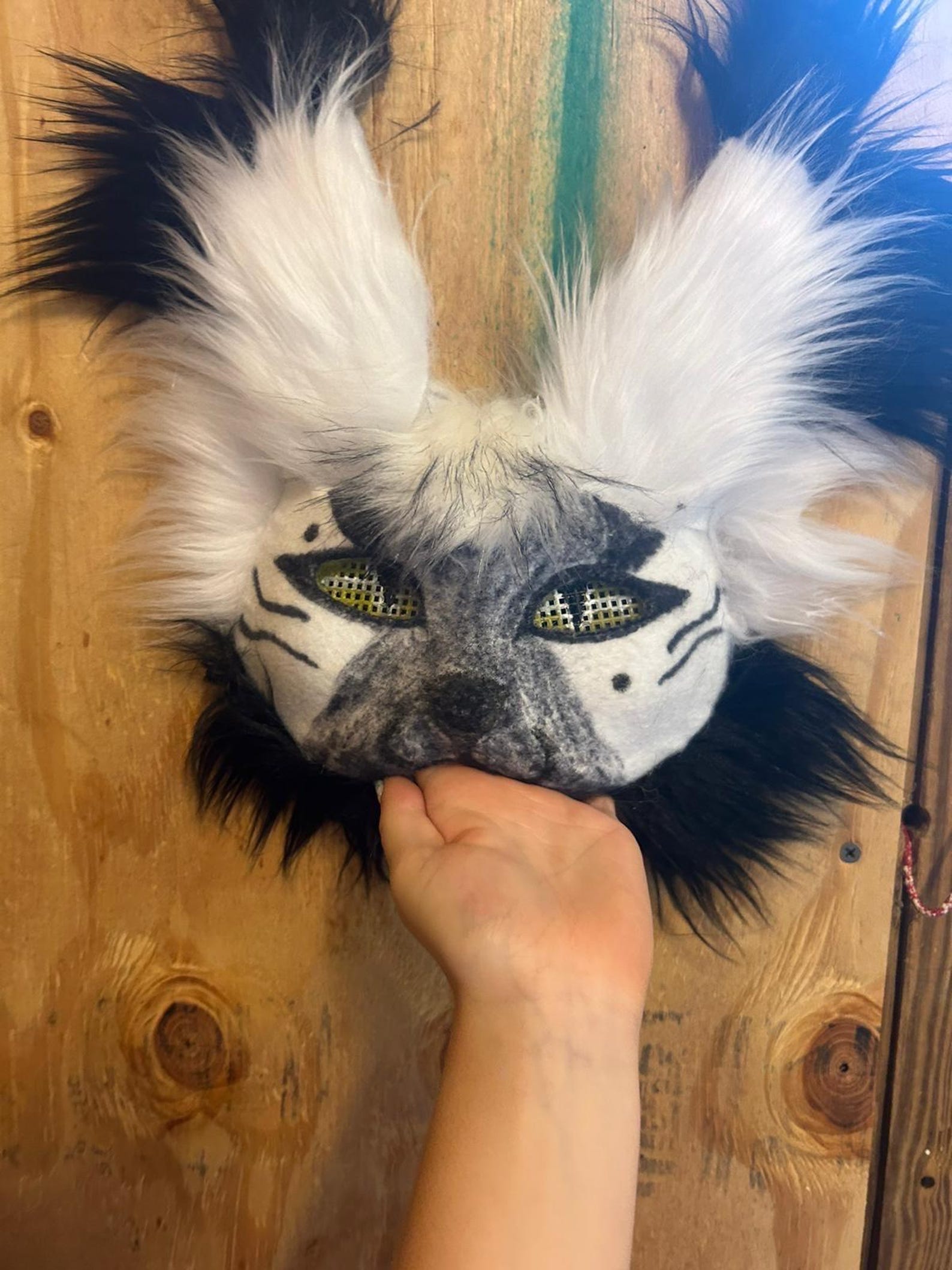 Rare Lynx Therian Mask . Fluffy and Furry Masks Hand Painted. Unique ...