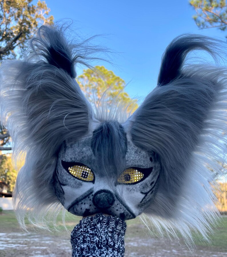 Rare Lynx Therian Mask . Fluffy and Furry Masks Hand Painted. Unique ...