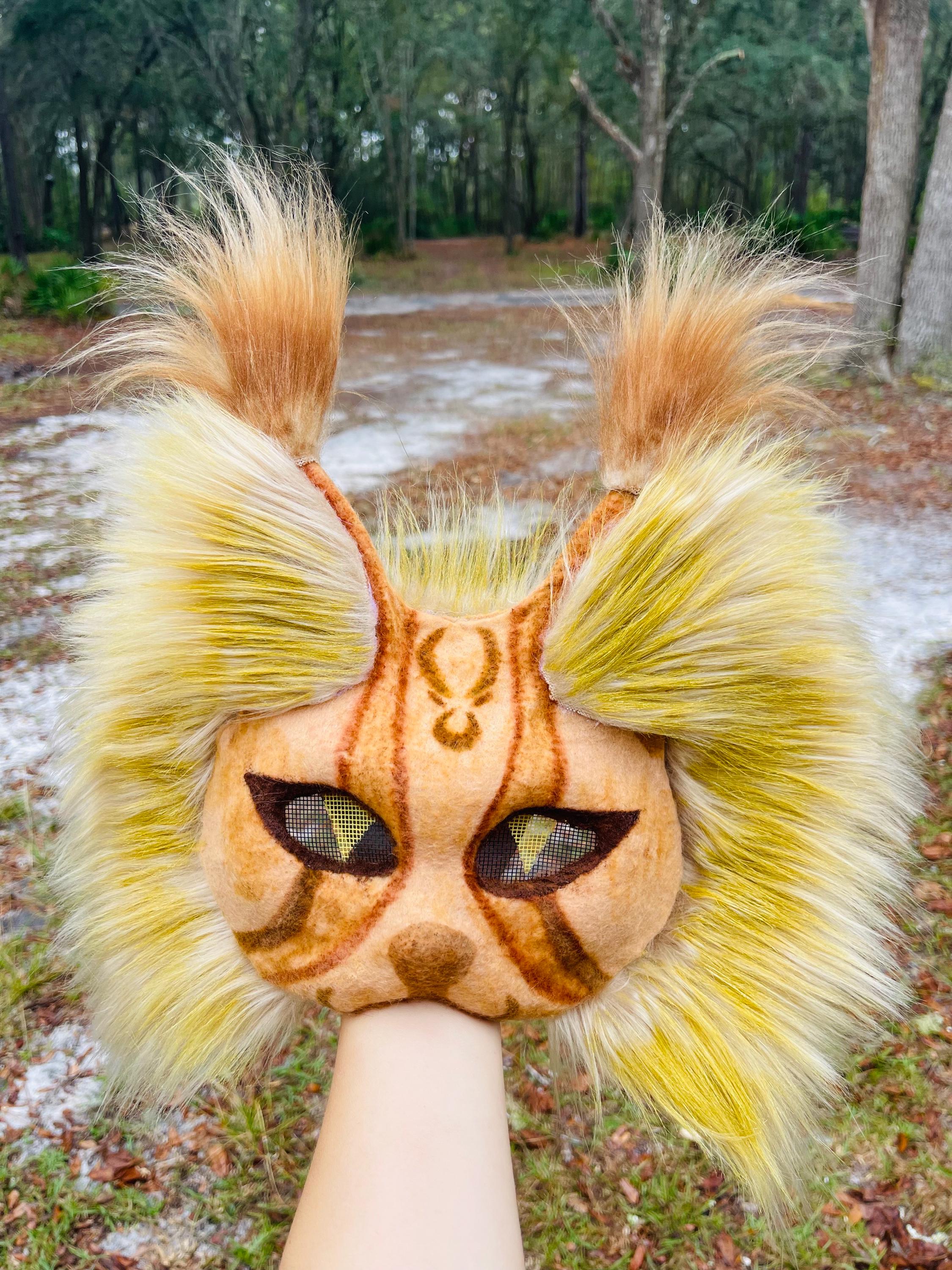 Rare Lynx Therian Mask . Fluffy and Furry Masks Hand Painted. Unique ...