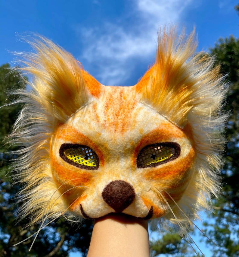 Rare CAT Therian Mask . Fluffy and Furry Masks Hand Painted. Unique ...