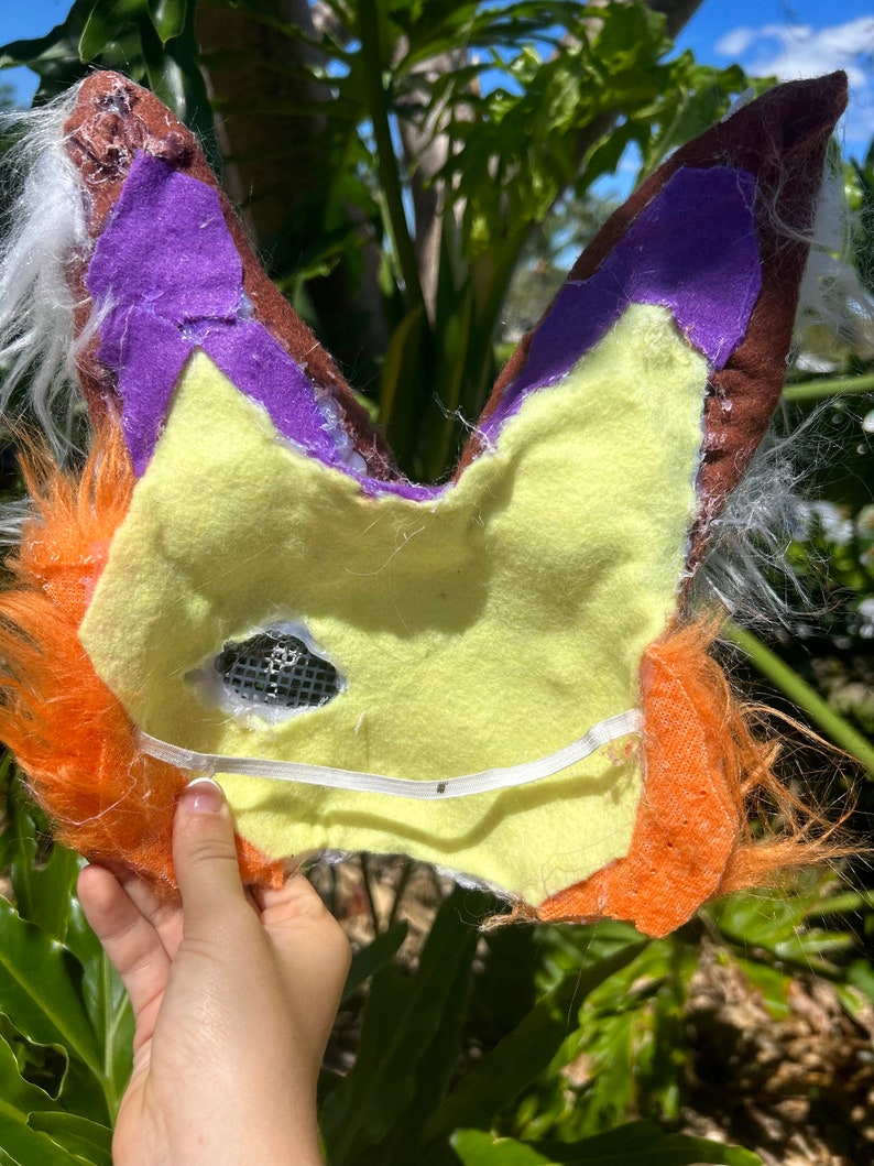 Orange Fox Therian Mask With Scar. Furry Masks, Animal Masks. Unique ...