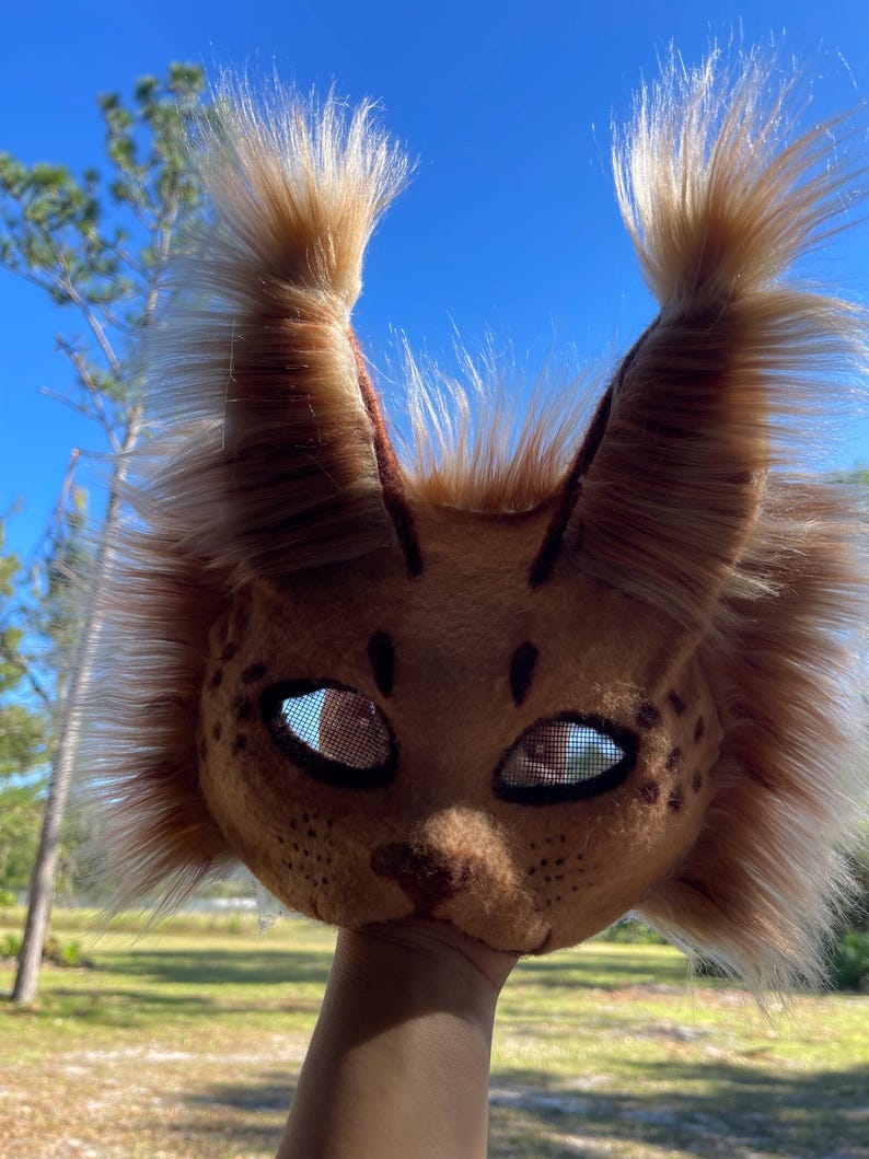 Rare CAT Therian Mask . Fluffy and Furry Masks Hand Painted. Unique ...