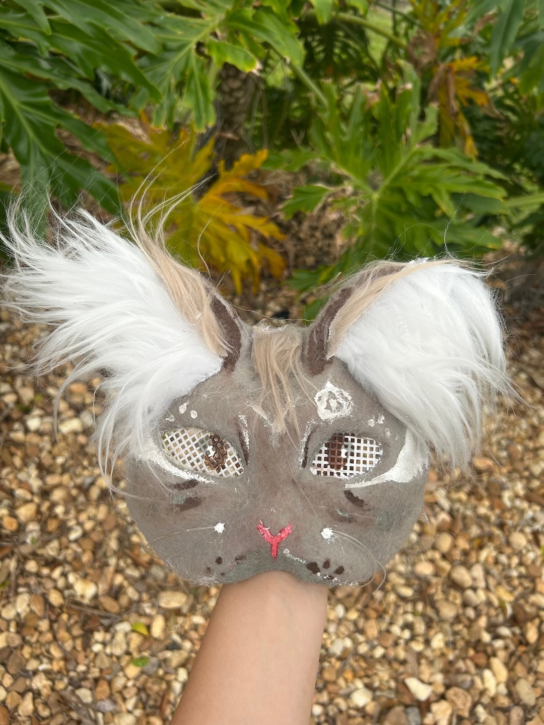 New Unique Fluffy Gray Cat Therian Mask, Furry Masks, Animal Masks ...